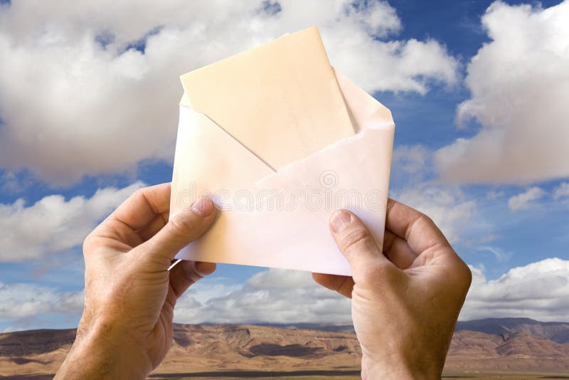 A happy mail from clouds stock image. Image of card, envelope - 16931493
