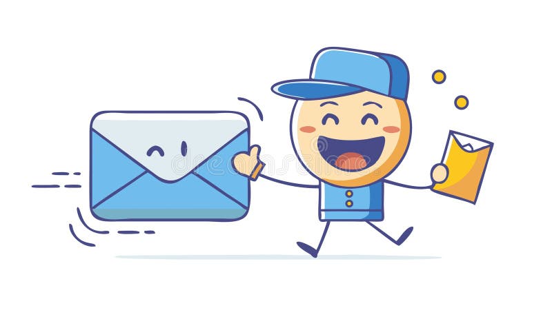 Happy Mailman Delivering Important Messages Efficiently, Communication ...