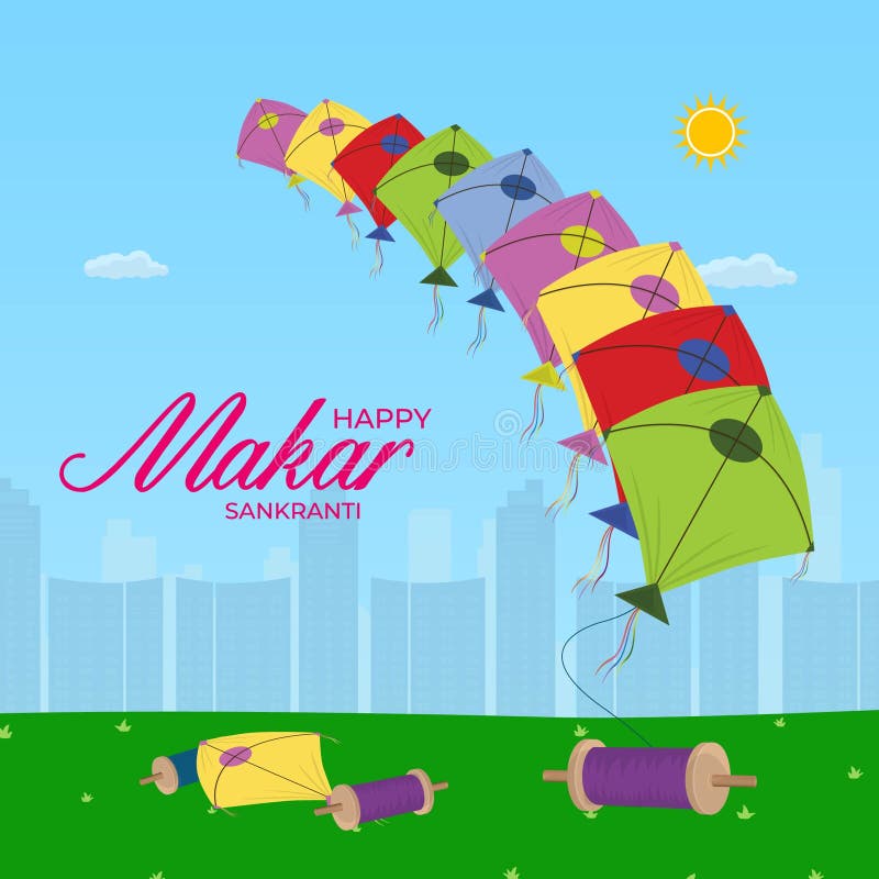 Happy Makar Sankranti Banner Design Stock Vector - Illustration of card ...