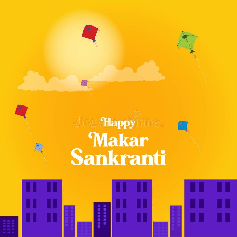 Happy Makar Sankranti Banner Design Stock Vector - Illustration of ...