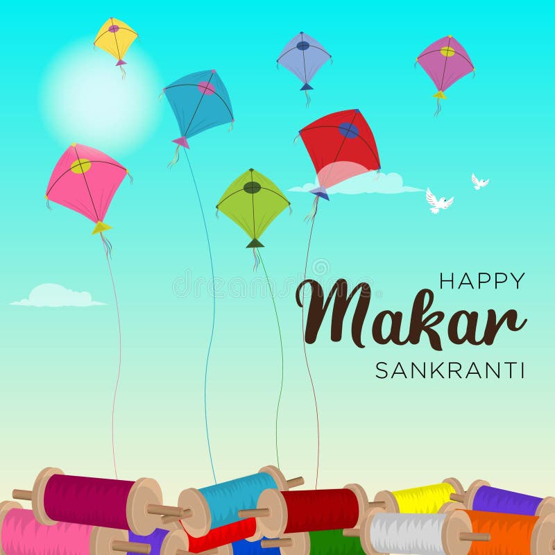Happy Makar Sankranti Banner Design Stock Vector - Illustration of ...