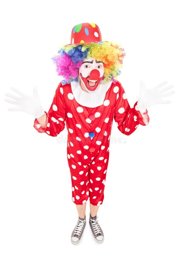 Clown Gesturing stock photo. Image of female, grin, orange - 5272936