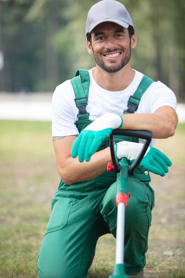 Happy Male Gardener Smiling at Camera Stock Photo - Image of hobby ...
