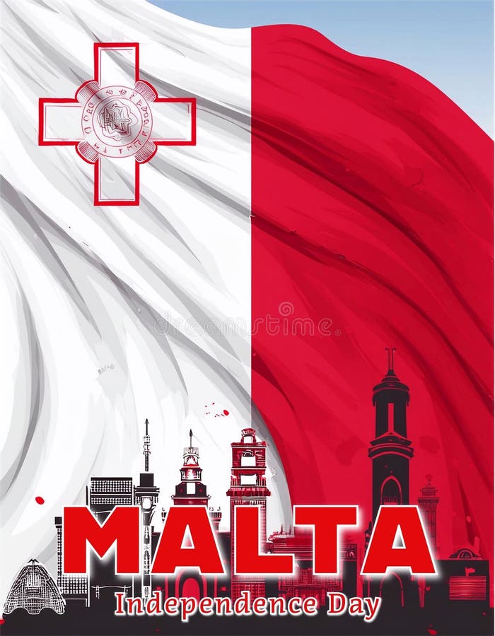 Happy Malta Independence Day Poster Design Stock Illustration ...