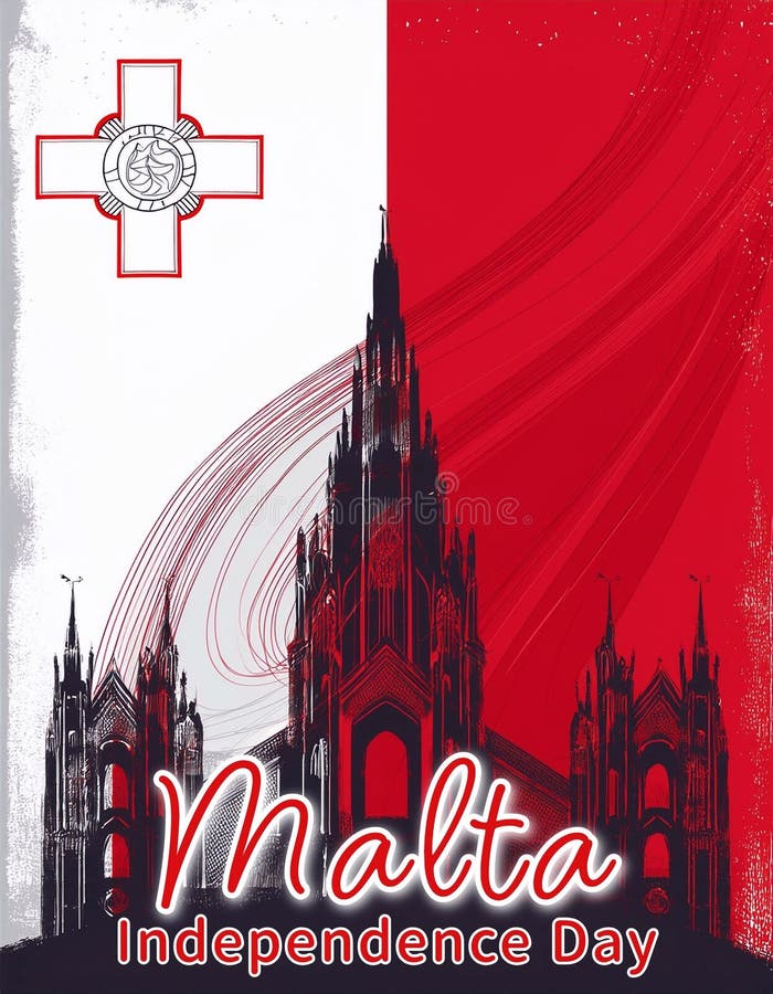 Happy Malta Independence Day Poster Design Stock Illustration ...