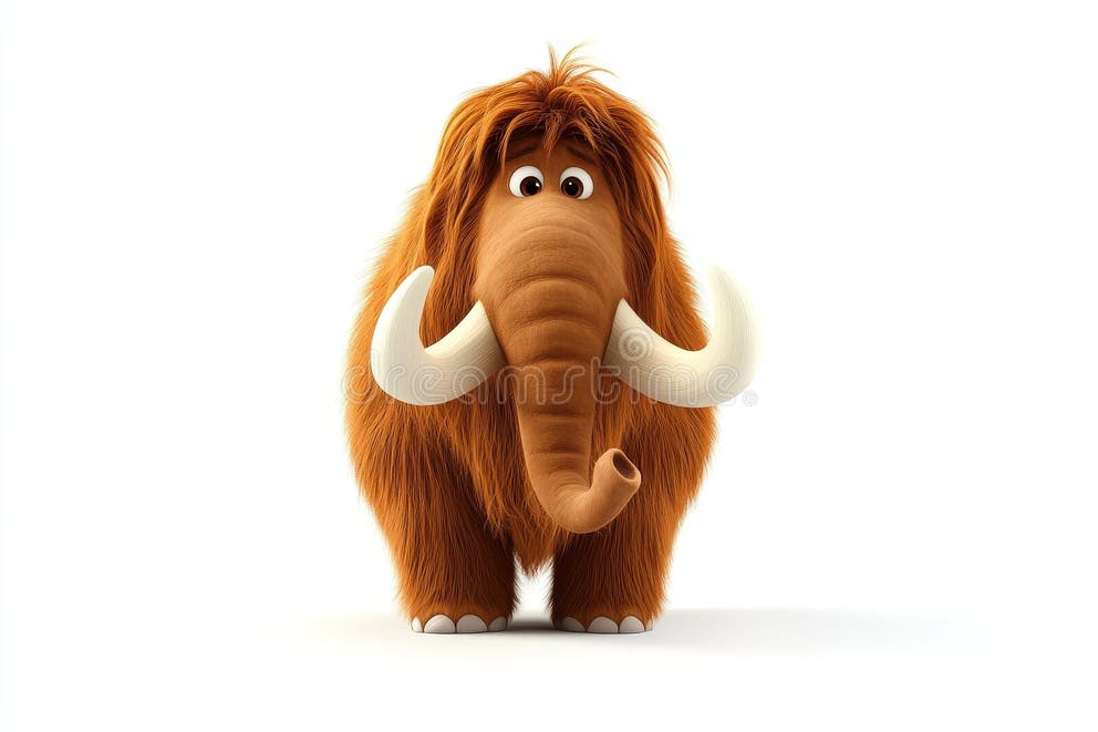 Happy Mammoth Character in 3D Animation Style. Generative AI. Stock ...