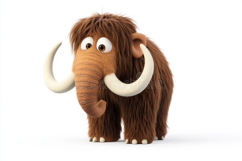 Happy Mammoth Character in 3D Animation Style. Generative AI. Stock ...