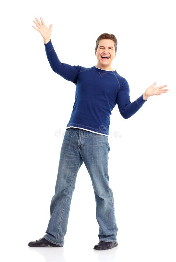 Happy man stock image. Image of smile, middle, victory - 13538839