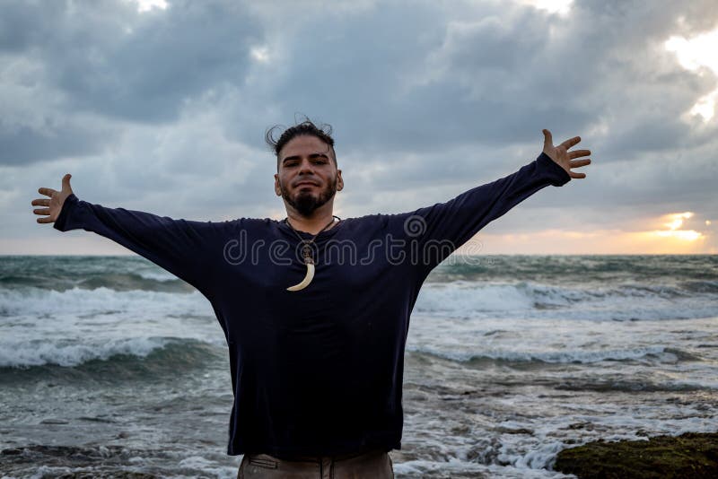 Happy Man on the Beach. Positive Attitude of a Young Man Stock Image ...
