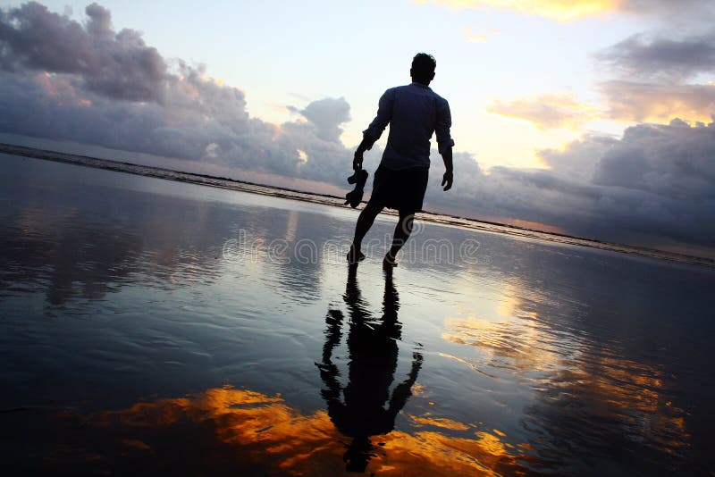 Happy man at beach stock photo. Image of reflection, male - 88331596