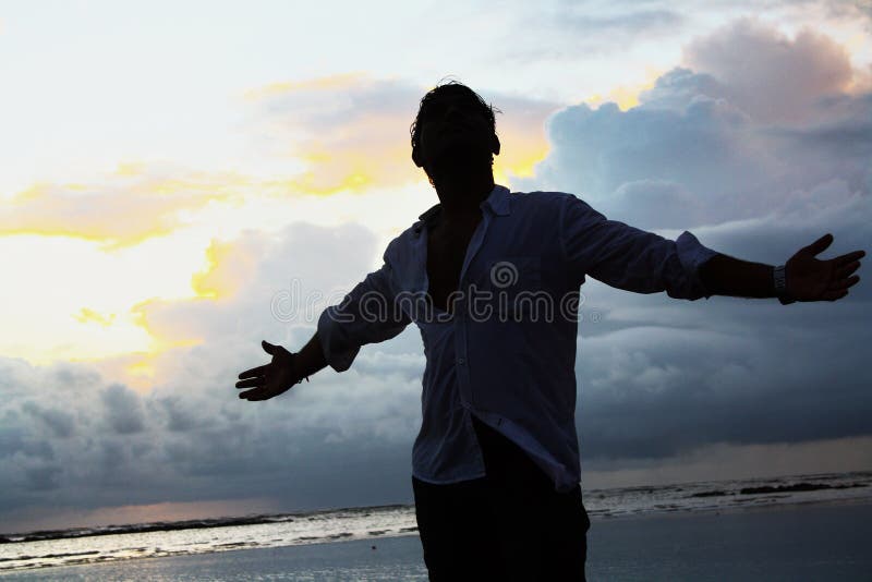 Happy man at beach stock image. Image of people, male - 88331827