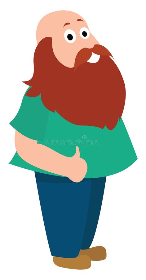 A Happy Man with Beard, Vector or Color Illustration Stock Illustration ...
