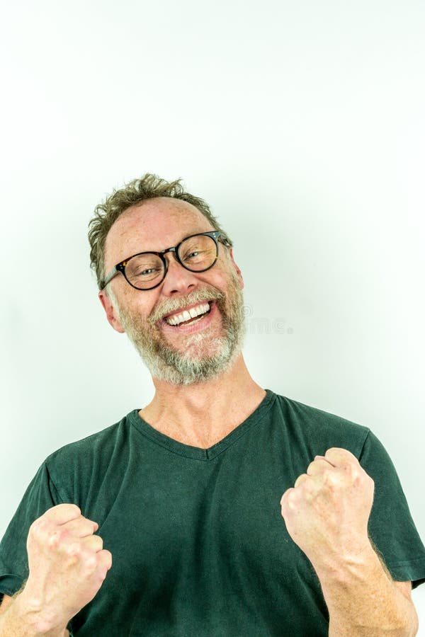 Happy Man with Beard, Winning Smile. Stock Photo - Image of face ...