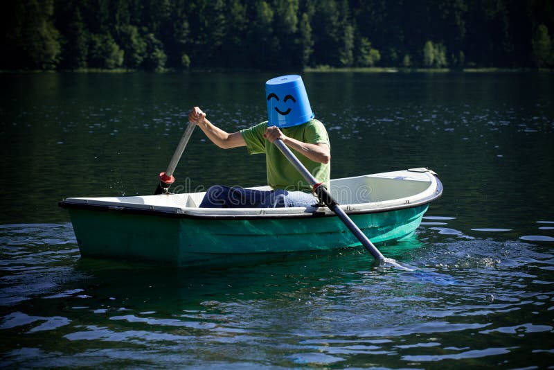 Happy Man On The Boat Stock Photos - Image: 20489213
