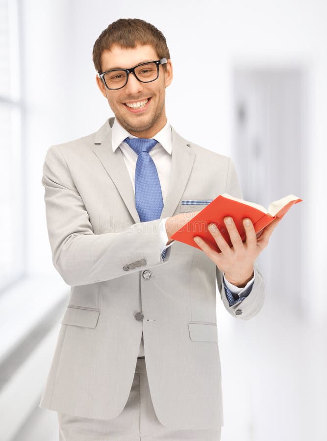 Happy man with book stock image. Image of caucasian, cheerful - 38232057