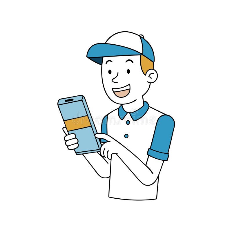 Happy Man Browsing Internet. Using Smartphone for Online Shopping ...