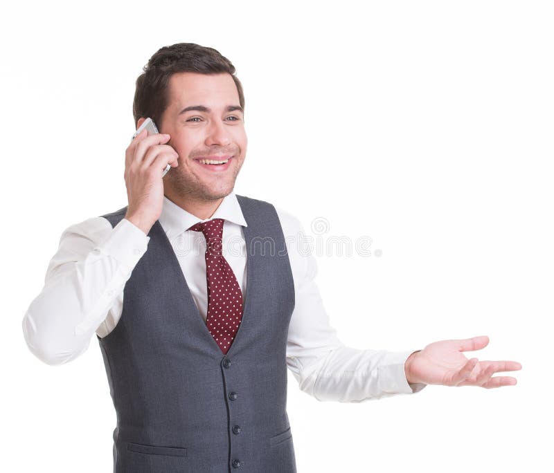 Happy Man Calling by Mobile. Stock Image - Image of phone, call: 38152637
