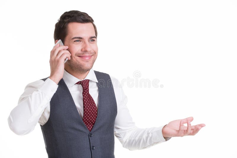 Happy Man Calling by Mobile. Stock Image - Image of communication, male ...