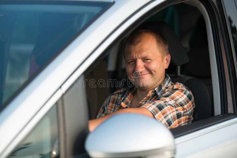 Happy man in a car stock image. Image of automobile, drive - 28780335