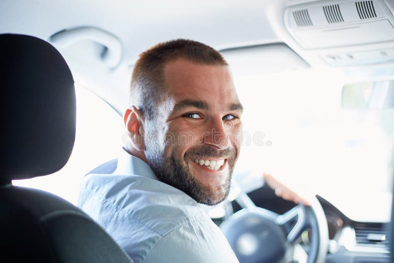 Happy man in car stock image. Image of businessman, driving - 58686485