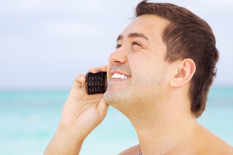 Happy man with cell phone stock image. Image of cell, cheerful - 8022213