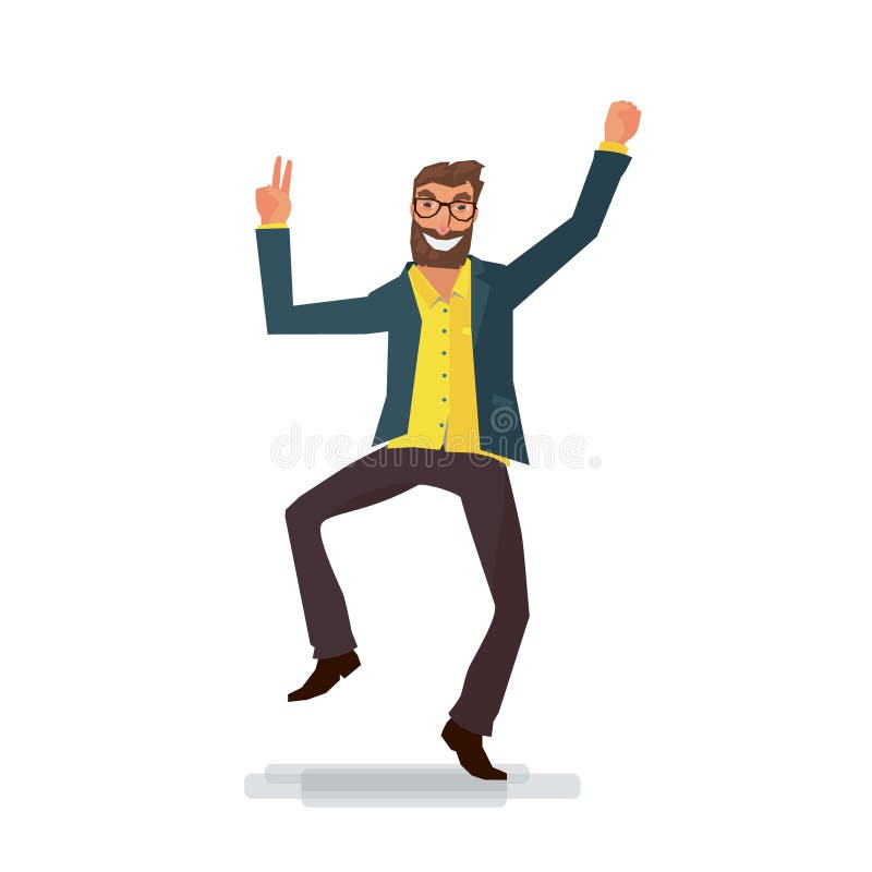 Happy man character stock vector. Illustration of funny - 79760423