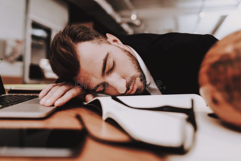 Sleeping in Workplace. Business Suit. Creative. Stock Image - Image of ...