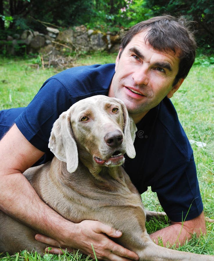 Dog and man stock image. Image of purebred, attractive - 19790767