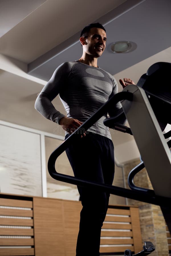 Happy Man Doing Cardio Training Stock Image - Image of healthy, athlete ...