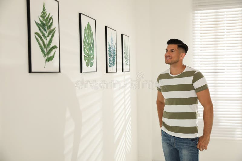 Man at Exhibition in Art Gallery Stock Image - Image of exposure ...