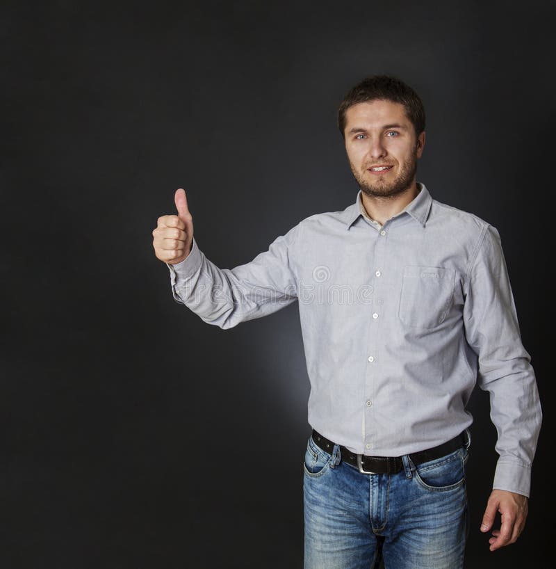 Happy Man Giving Thumbs Up Sign Stock Image - Image of hand, happy ... Happy Man Giving Thumbs Up Sign Stock Image - Image of hand, happy ...