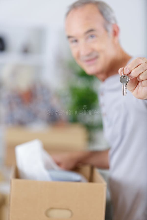 Happy Man Got Key New Housing Stock Photo - Image of realtor, smiling ...