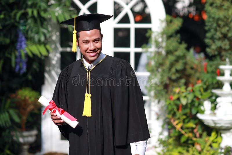 Happy Man Graduated Holding and Showing Degree, Idea for Education ...