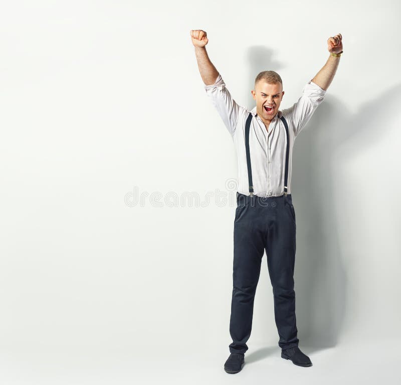 Man with raised hands stock image. Image of climbing - 47227153