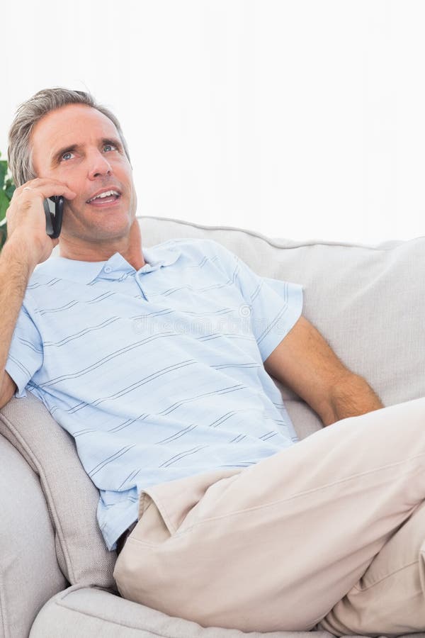 Senior Man Making a Phone Call Stock Image - Image of grandpa, calling ...