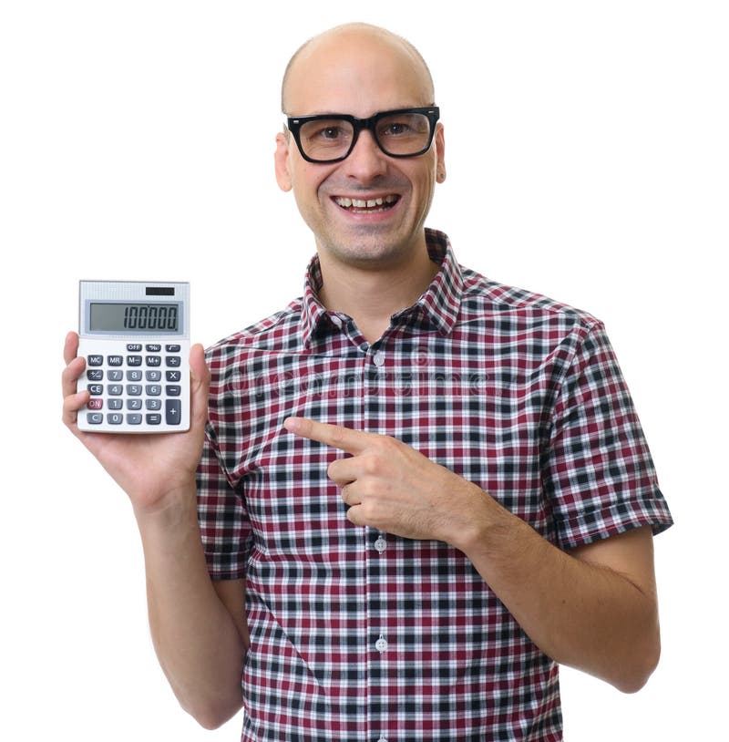 927 Happy Man Holding Calculator Stock Photos - Free & Royalty-Free ...