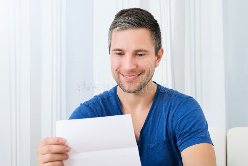 Happy Man Holding Letter stock photo. Image of cheer - 55851894