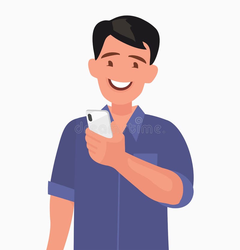 Happy Dad Holding His Son And Daughter Stock Illustration
