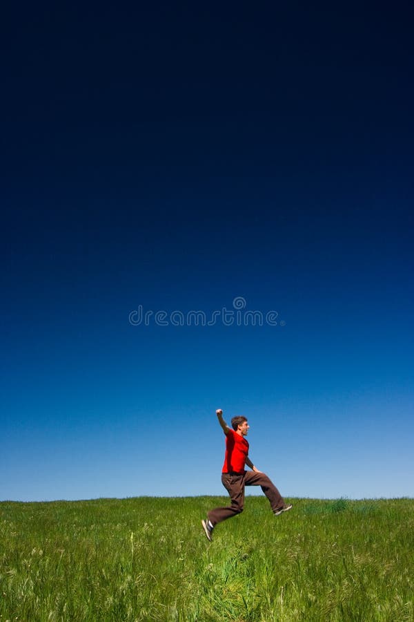 Happy man jumping stock photo. Image of expressive, people - 2378594