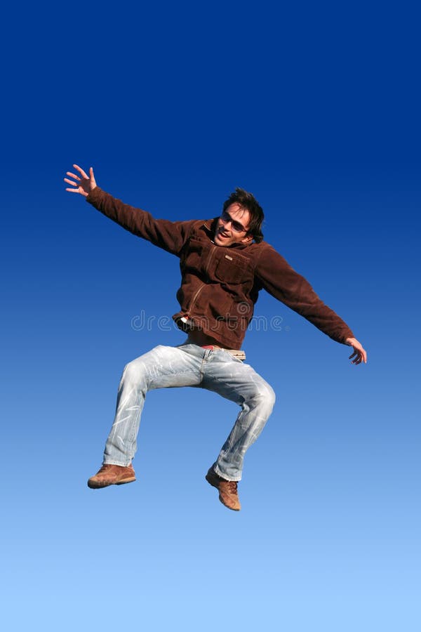 Happy man jumping stock image. Image of cute, happiness - 3626143