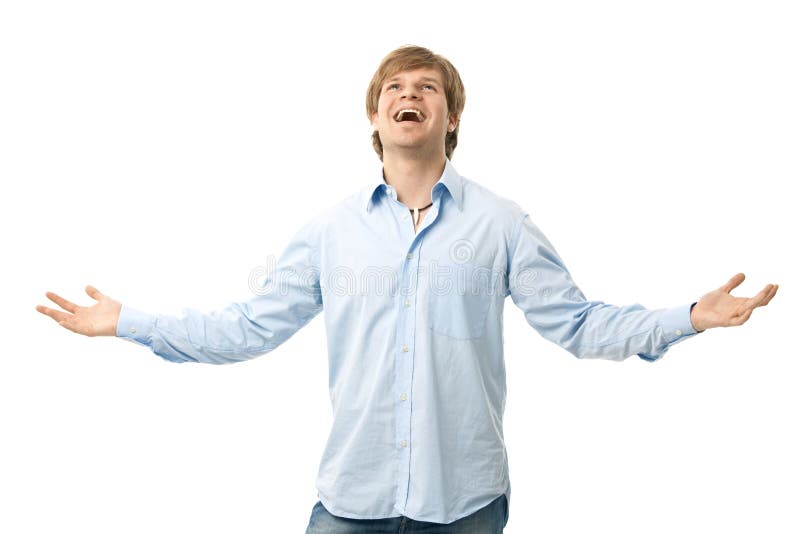 Happy man laughing stock image. Image of mood, beige - 17626985
