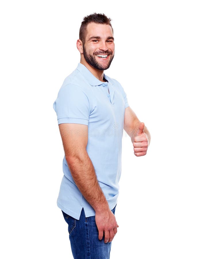 Happy man stock image. Image of blue, face, happy, polo - 57558325