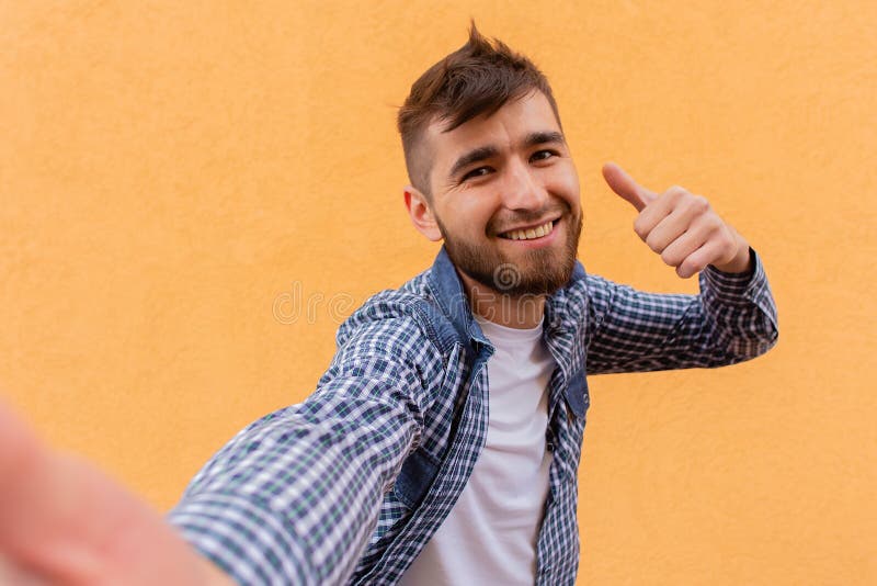 Happy Man Makes a Hand Gesture Stock Image - Image of relationship ...