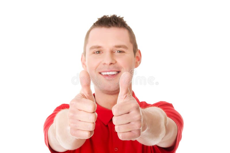 Happy Man with Ok Hand Sign Stock Photo - Image of gesture, isolated ...