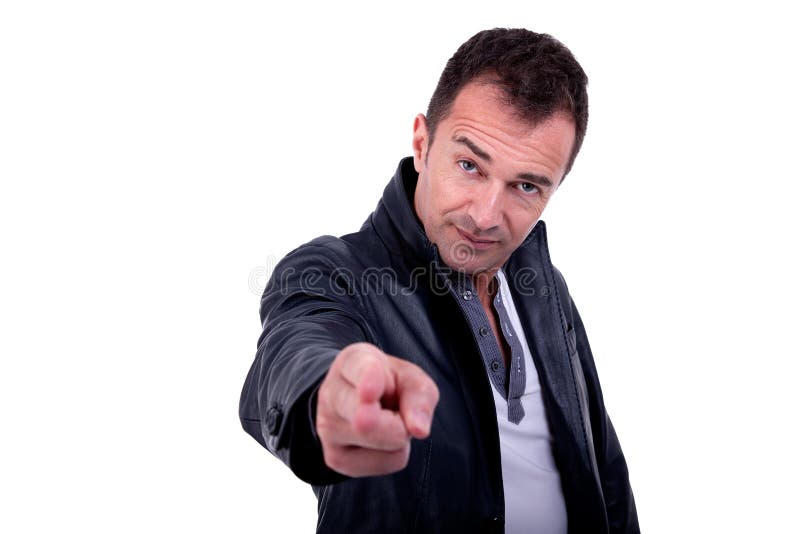Happy man pointing stock image. Image of point, portrait - 19532981