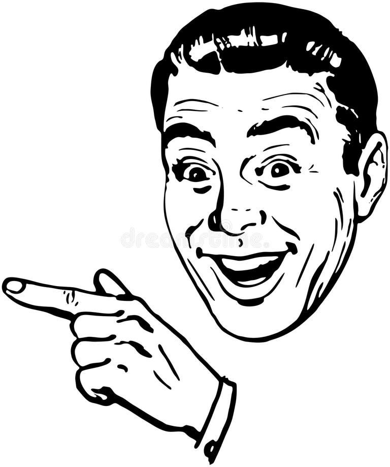 Retro Clip Art Man Pointing Stock Illustrations – 3,588 Retro Clip Art ...