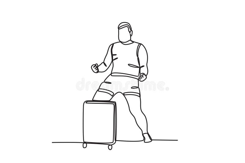 A Happy Man Ready To Pack for Vacation Stock Vector - Illustration of ...