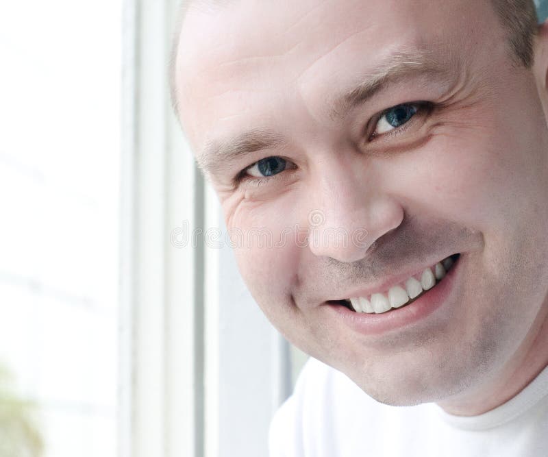 Happy Man S Smiling Face White Teeth Stock Image - Image of teeth, male ...