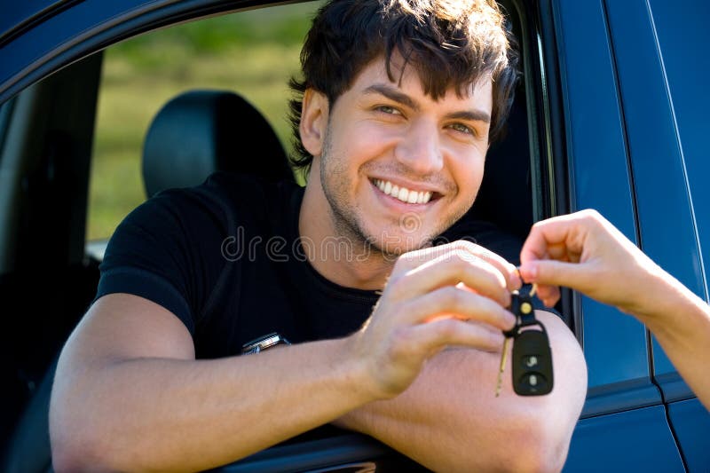 Happy Man Showing Keys in Car Stock Photo - Image of people, life: 21729056