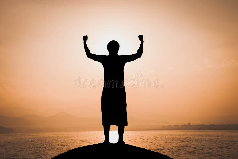 Happy man stock image. Image of ocean, environment, exuberant - 69697337